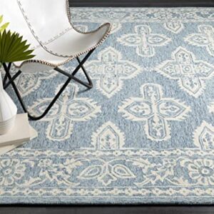 Hauteloom Passaic Wool Living Room, Bedroom Area Rug - Bohemian/Global - Blue, Beige - 8' x 10'