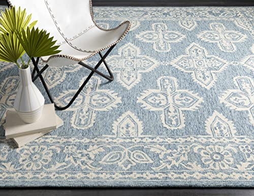 Hauteloom Passaic Wool Living Room, Bedroom Area Rug - Bohemian/Global - Blue, Beige - 8' x 10'