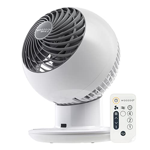 IRIS USA WOOZOO Oscillating Fan, Vortex Fan, Remote Equipped 4-in-1 Fan w/ Timer/ Multi Oscillation/ Air Circulator/ 5 Speed Settings, 82ft Max Air Distance, Medium, White