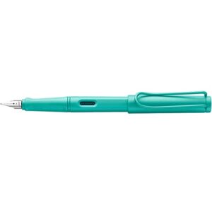 lamy safari candy 021 fountain pen - modern aquamarine colour fountain pen with ergonomic handle and timeless design - nib size f - special model