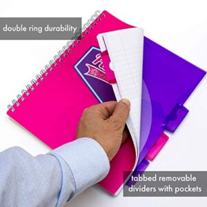 Pukka Pad, 5 Subject Spiral Notebook 3-Pack with Repositionable Dividers - 200 Pages of 80GSM Paper with Perforated Edges, Great for Office, Planning, Staying Organized - Pink Vision, US Letter 8.5 X 11in