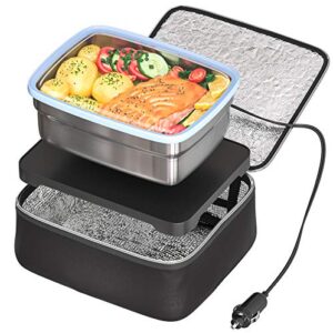 skwyin portable food warmer lunch box, 12v mini oven for personal heated lunch box for adult to cook and reheat a food in car & truck - effortless heating lunch box for work to eat warm food