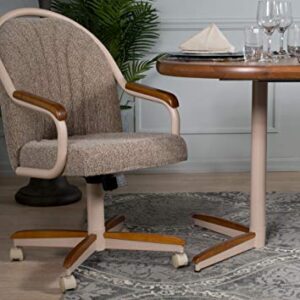 AW CO. Casual Dining Cushion Swivel and Tilt Rolling Caster Chair