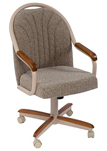 AW CO. Casual Dining Cushion Swivel and Tilt Rolling Caster Chair