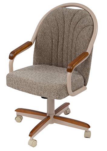 AW CO. Casual Dining Cushion Swivel and Tilt Rolling Caster Chair