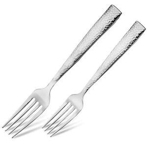 Hudson Essentials 40-Piece Hammered 18/10 Stainless Steel Silverware Cutlery Set, Utensil Flatware Service for 8 (40-Piece Set)