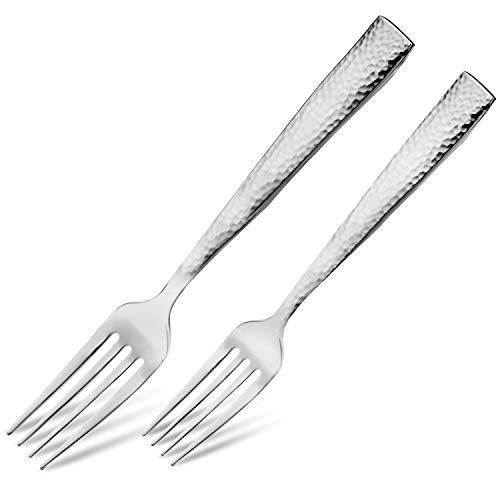 Hudson Essentials 40-Piece Hammered 18/10 Stainless Steel Silverware Cutlery Set, Utensil Flatware Service for 8 (40-Piece Set)