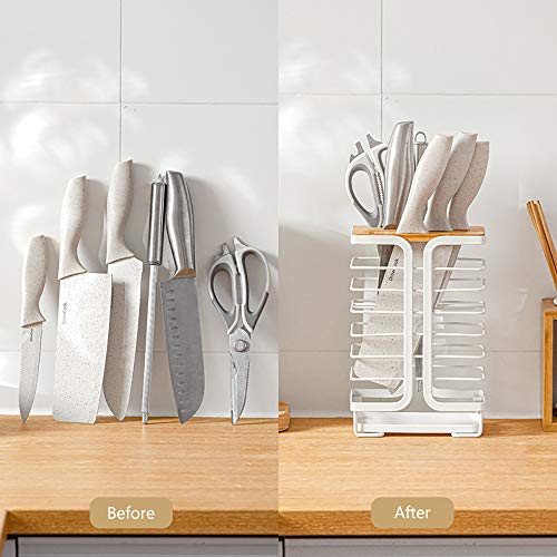 Poeland Knife Block Kitchen Knife Holder Storage Organizer