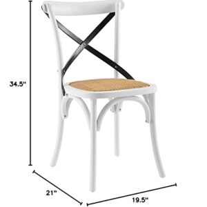 Modway Gear Dining Side Chair, White Black