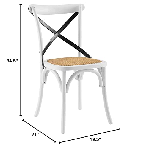 Modway Gear Dining Side Chair, White Black