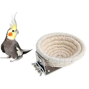 orgrimmar handmade cotton rope bird nest breeding nest hatch house cage for budgie parakeet cockatiel parakeet conure canary finch lovebird small parrot (1 pc)