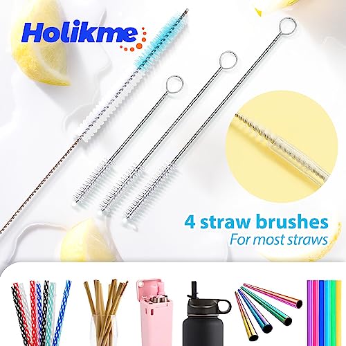 Holikme 8 Pack Bottle Brush Cleaning Set, Long Handle Bottle Cleaner for Washing Narrow Neck Beer Bottles Wine Decanter Narrow Cup Pipes Sinks Cup Cover, White