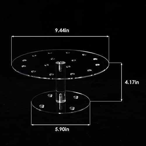 Clear Round Acrylic 16 Holes Push Pop Cake Stand for Party, Wedding, Bakery (9.44'' of Diameter)