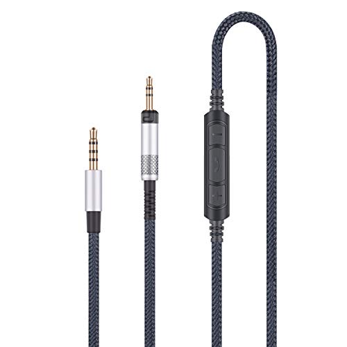 ABLET Audio Replacement Cable with in-Line Mic Remote Volume Control Only Compatible with Audio Technica ATH-M50x, ATH-M40x, ATH-M70x Headphones and Samsung Galaxy Huawei Android