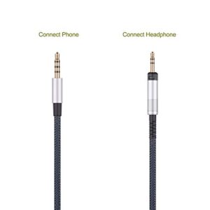 ABLET Audio Replacement Cable with in-Line Mic Remote Volume Control Only Compatible with Audio Technica ATH-M50x, ATH-M40x, ATH-M70x Headphones and Samsung Galaxy Huawei Android