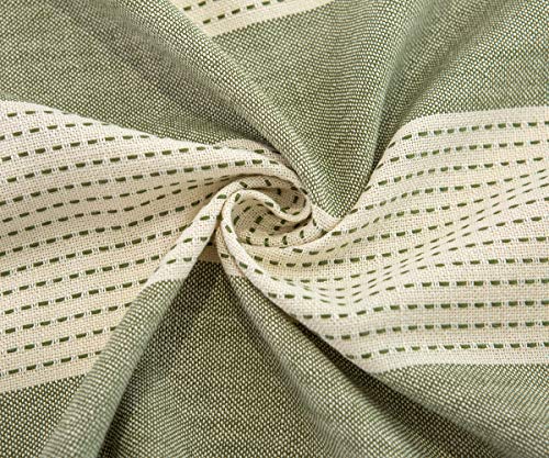 TruDelve Heavy Duty Cotton Linen Tablecloth for Square Table Stitching Tassel Table Cloth for Dining Table Dust-Proof Table Cover for Tabletop Decoration (55"x55", Green)