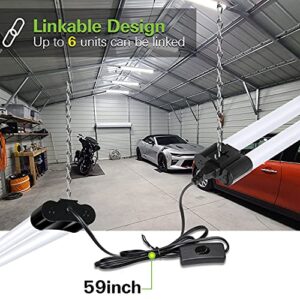 10 Pack 4FT Linkable LED Shop Light, Utility Shop Light Fixture, 4400lm, 42W [250W Equivalent], 5000K Daylight Shop Lights for Garage, Hanging or Surface Mount, with Power Cord, ETL, Black