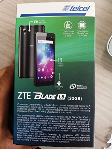 ZTE Blade L8 5" 16GB Android 9.0 Pie Go Edition Factory Unlocked (Black)