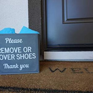 RE GOODS Shoe Covers Box | Disposable Shoe Bootie Holder For Realtor Listings and Open Houses | Please Cover or Remove Shoes Bin | Shoe Bootie Box