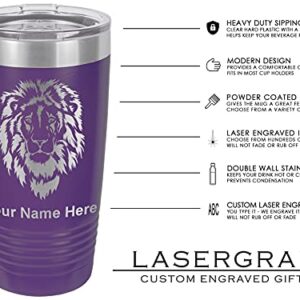 LaserGram 20oz Vacuum Insulated Tumbler Mug, Squirrel, Personalized Engraving Included (Dark Purple)