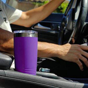 LaserGram 20oz Vacuum Insulated Tumbler Mug, Squirrel, Personalized Engraving Included (Dark Purple)