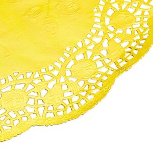 Juvale Lace Paper Doilies, Gold Placemats (12x12 in, 100 Pack)