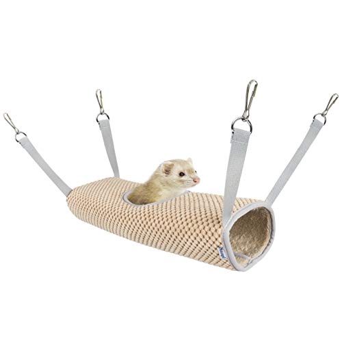 Niteangel Tunnel Hamster Hammock for Small Animals, Tunnel Tube Rat Ferret Toy (Yellow)