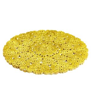 Juvale 60 Pack Gold Doilies, 12 inch Round Medallion-Style, Disposable Placemats for Party Table Decorations