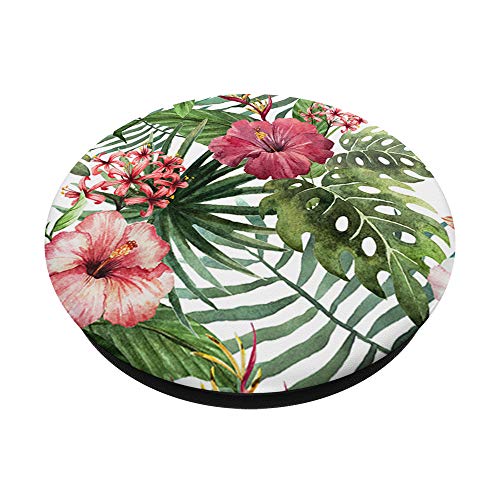 Cute Floral Hibiscus Flower Pattern Jungle Exotic Tropical PopSockets PopGrip: Swappable Grip for Phones & Tablets