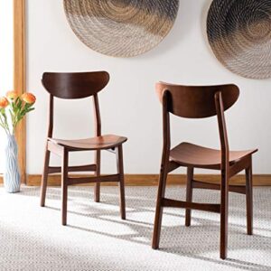 safavieh home lucca retro walnut dining chair, set of 2