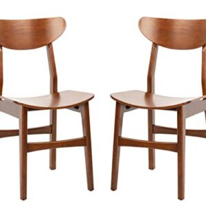 Safavieh Home Lucca Retro Walnut Dining Chair, Set of 2