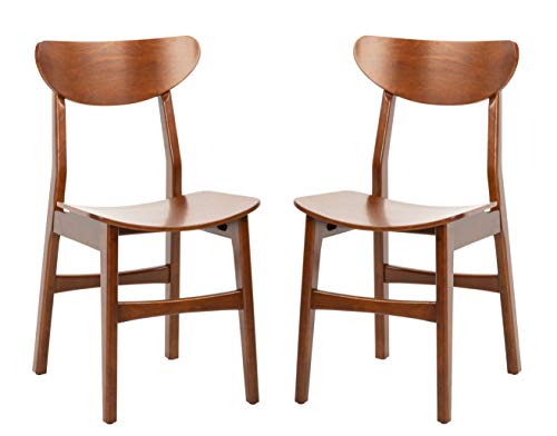 Safavieh Home Lucca Retro Walnut Dining Chair, Set of 2