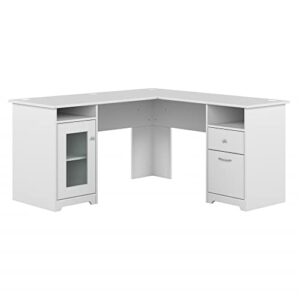 bush furniture cabot 60w l shaped computer desk in white