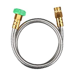 beaulife 304 stainless steel metal short garden hose 3 feet flexible, portable & lightweight kink free garden water outdoor hose