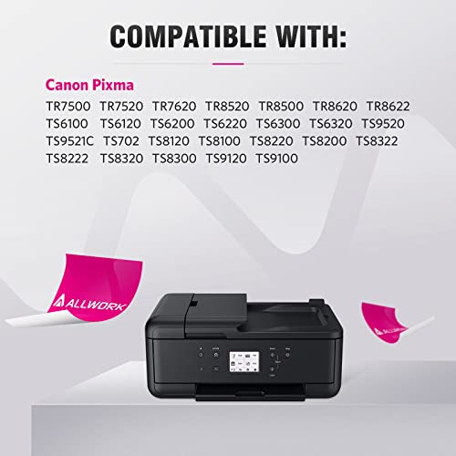 ALLWORK Compatible PGI 280XXL CLI 281XXL Ink Cartridges Replacement for Canon 280 281 XXL Works with Canon Pixma TR7520 TS9120 TS8120 TR8520 (PGBK, Black, Photo Blue, Cyan, Magenta, Yellow) 6 Pack