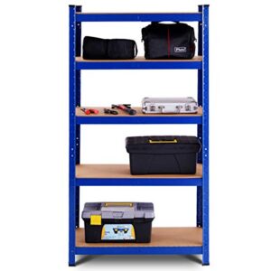 Tangkula Metal Storage Shelves, 60inches Heavy Duty Frame Organizer, 5-Tier Garage Shelf, Multi-Use Storage Shelving Unit, Storage Rack with Adjustable Shelves (30" L×12" W×60" H) (2)