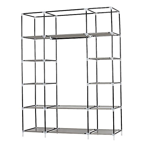 Wardrobe Storage Closet Clothes Portable Wardrobe Storage Closet Portable Closet Organizer Portable Closets Wardrobe Closet Organizer Shelf Wardrobe Clothes Organizer Standing Closet Gray