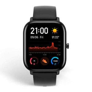 Amazfit GTS Fitness Smartwatch with Heart Rate Monitor, 14-Day Battery Life, Music Control, 1.65" Display, Sleep and Swim Tracking, GPS, Water Resistant, Smart Notifications, Obsidian Black