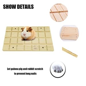 Bunny Wooden Mat Scratch Board Foot Pad,Rabbit Digging Platform Toys,Claws Scratching Board for Guinea Pig,Rabbits,Rat and Other Small Animals