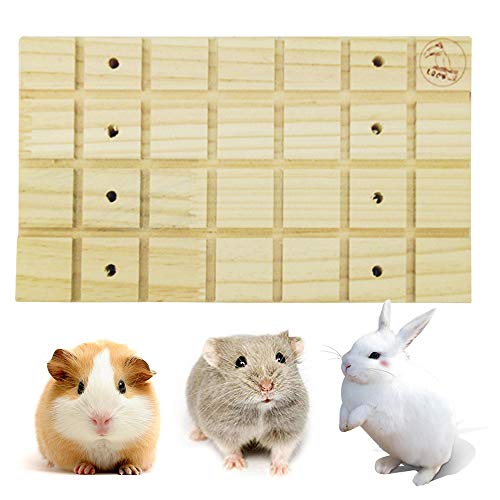 Bunny Wooden Mat Scratch Board Foot Pad,Rabbit Digging Platform Toys,Claws Scratching Board for Guinea Pig,Rabbits,Rat and Other Small Animals