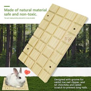 Bunny Wooden Mat Scratch Board Foot Pad,Rabbit Digging Platform Toys,Claws Scratching Board for Guinea Pig,Rabbits,Rat and Other Small Animals