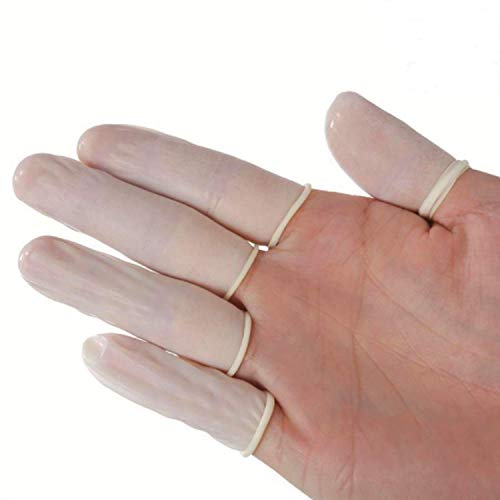 Large Disposable Latex Finger Cots Anti Static Rubber Fingertips Protective Finger cots for Electronic Repair, Handmade, Industrial Apply, 222 Pcs