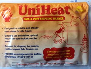 uniheat shipping warmer 40+ hours, 10 pack... +free bonus! of one free 20 hour heat pack! ...get 40+ hour warmth for shipping live corals, small pets, fish, insects, reptiles, etc