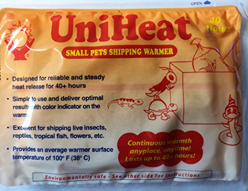 Uniheat Shipping Warmer 40+ Hours, 10 Pack... +FREE BONUS! of One FREE 20 hour Heat Pack! ...Get 40+ Hour Warmth for Shipping Live Corals, Small Pets, Fish, Insects, Reptiles, Etc