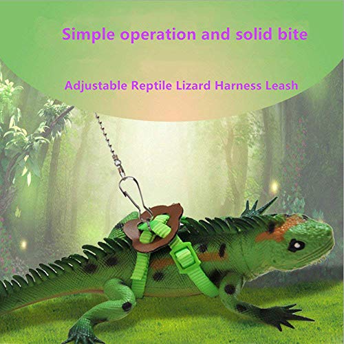 Sawyd Adjustable Reptile Lizard Harness Leash,Turtle Lizard Pet Traction Belt Bearded Dragon Accessories Soft Small Pet Animal Harness Rope -1.2M (Blue)