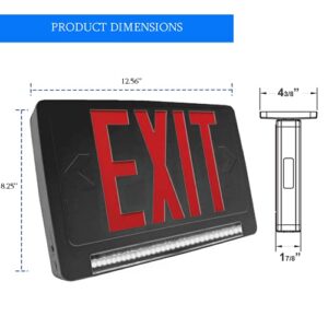 Ciata Ultra Bright Energy-efficient Lighted Exit Signs with Battery Backup, Indoor Led Emergency Exit Sign, Battery Powered Exit Sign, Exit Signs for Business, Led Adjustable Light Pipe Combo