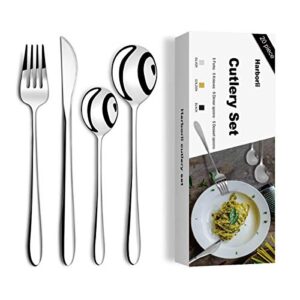 20 pcs silverware set harborii flatware set stainless steel utensils set mirror polished cutlery set including forks knife spoons dishwasher safe