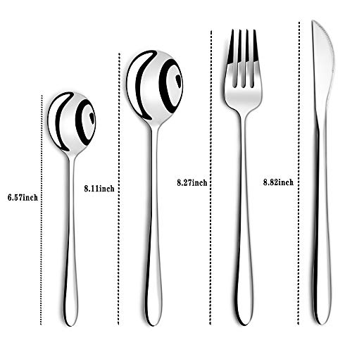 20 Pcs Silverware Set HARBORII Flatware Set Stainless Steel Utensils Set Mirror Polished Cutlery Set Including Forks Knife Spoons Dishwasher Safe