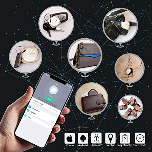 Nutale Focus Key Finder Smart Tracker Anti-Lost Alarm Item Locator Wireless for Key Phone Wallet Pet Bluetooth Tracking Device with Replaceable Battery Black 1Pcs