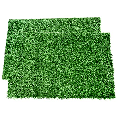 LOOBANI Dog Grass Pee Pads, Arificial Grass Patch for Potty Tray, Fake Grass Tuf for Dogs to Pee On, Indoor Pee Grass for Dog Potty, Dog Grass Outdoor Use- Set of 2(18" x 23")